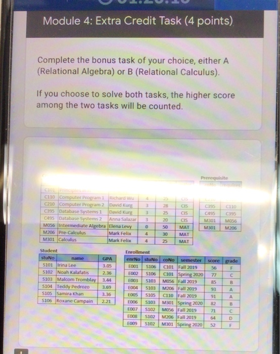 Solved Module 4: Extra Credit Task (4 points), Complete the | Chegg.com