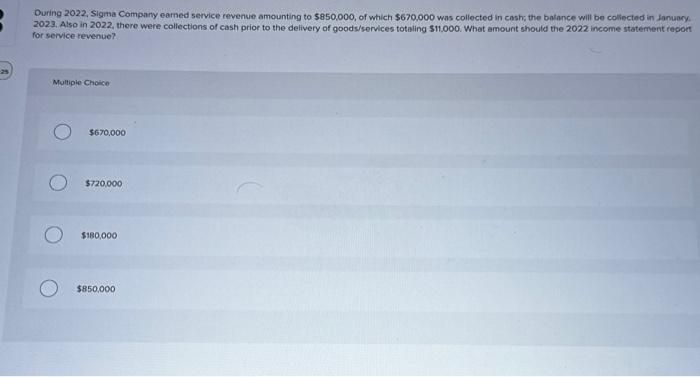 Solved Ouring 2022, Sigma Company earned service revenue | Chegg.com