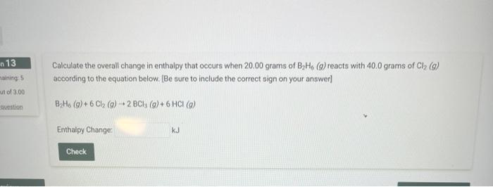 Solved Calculate the overall change in enthalpy that occurs | Chegg.com
