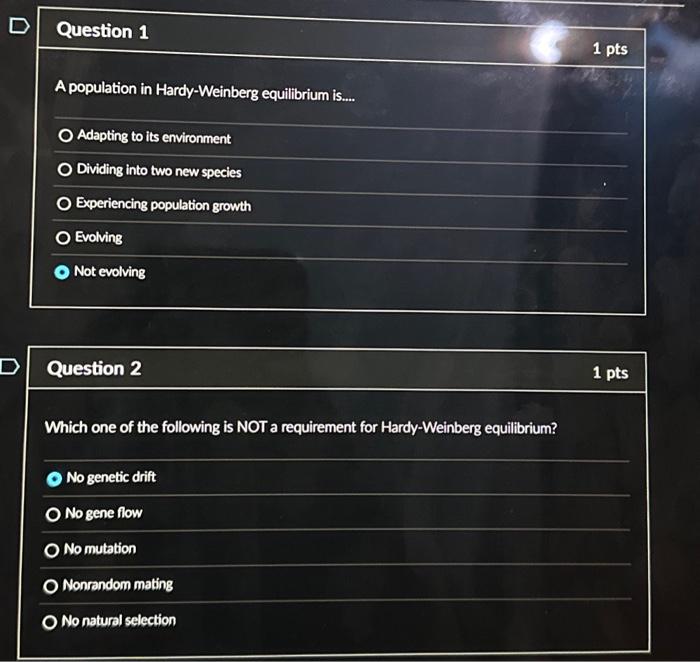 Solved Question 1 A population in Hardy-Weinberg equilibrium | Chegg.com
