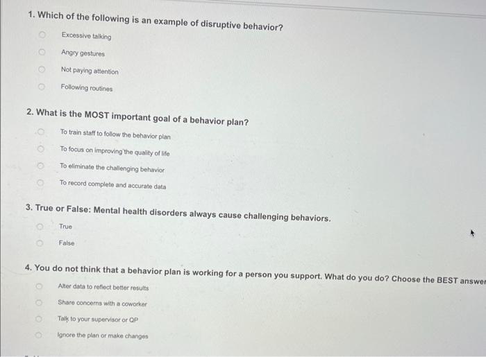 Solved 1. Which of the following is an example of disruptive | Chegg.com