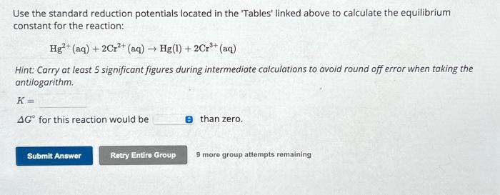 Solved Use the standard reduction potentials located in the | Chegg.com