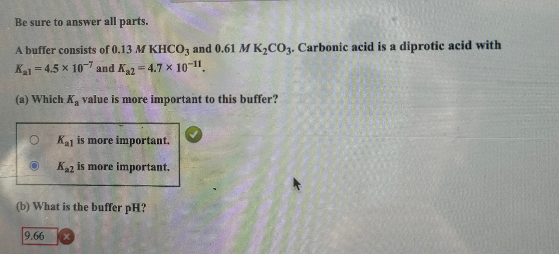Solved Be sure to answer all parts.A buffer consists of | Chegg.com