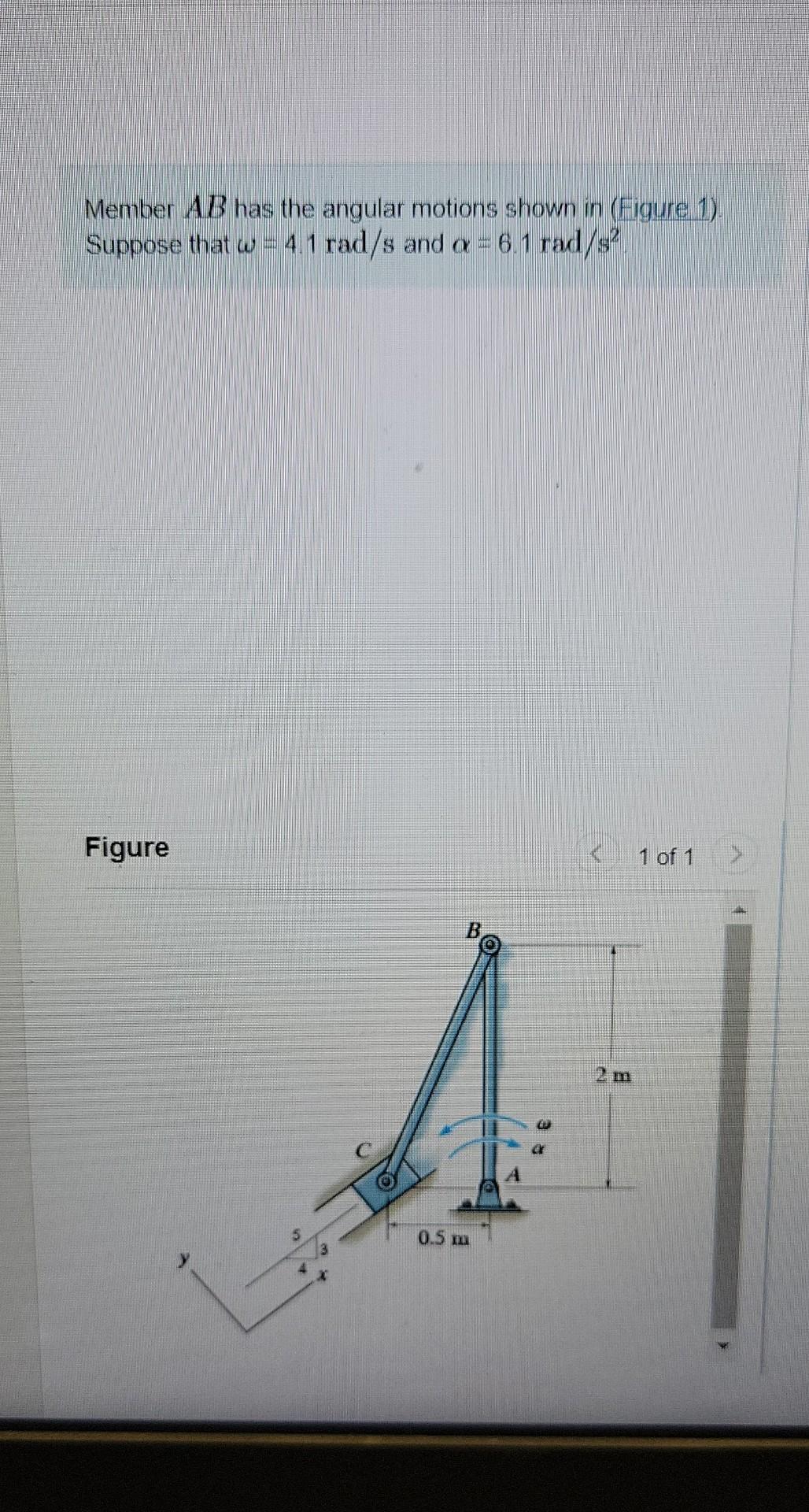 Solved Member AB has the angular motions shown in (Figure | Chegg.com