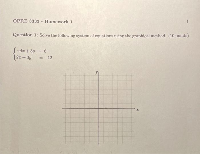 Solved OPRE 3333 - Homework 1 Question 1: Solve the | Chegg.com