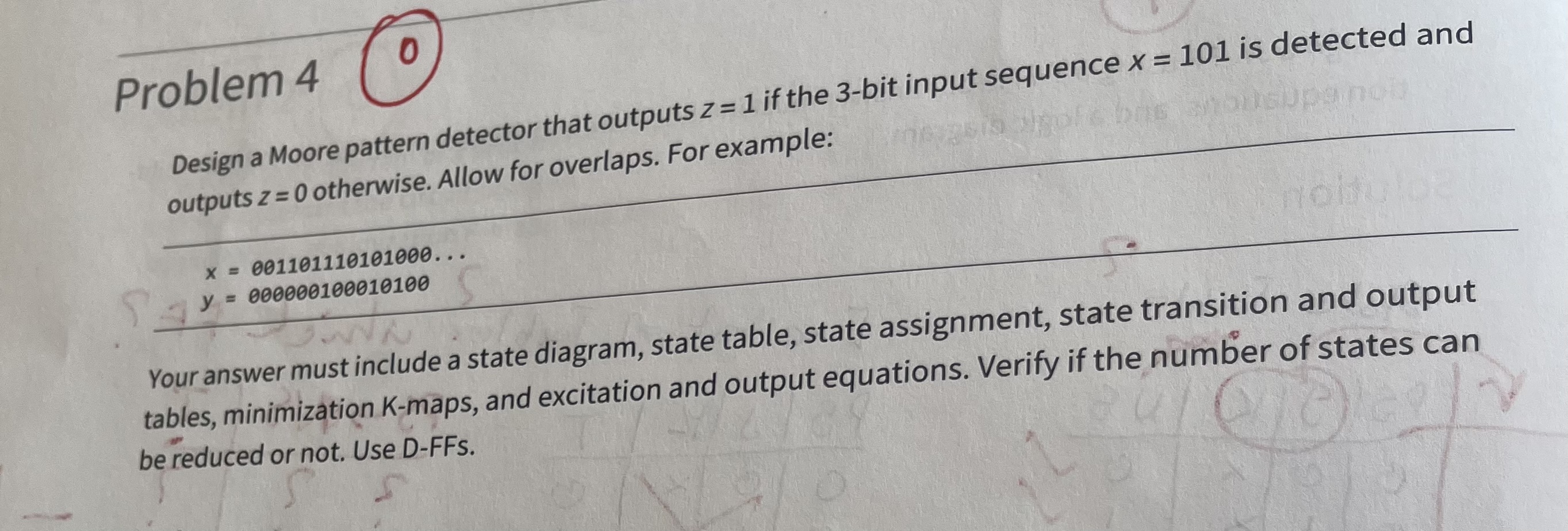 Solved Problem 40Design a Moore pattern detector that | Chegg.com