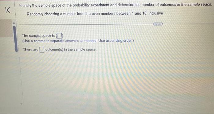 Solved Identify the sample space of the probability | Chegg.com