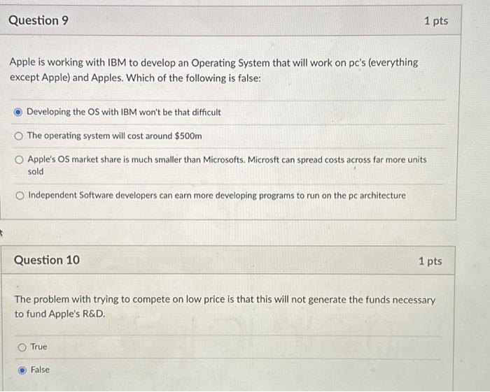 Solved Apple is working with IBM to develop an Operating | Chegg.com
