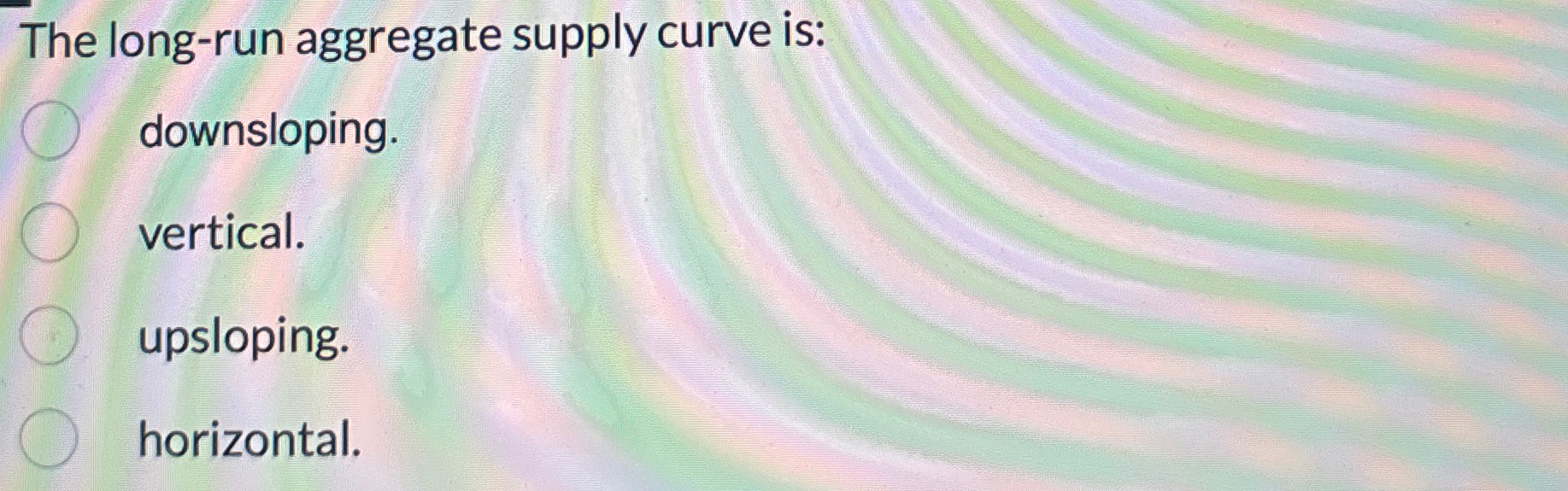 Solved The long-run aggregate supply curve | Chegg.com