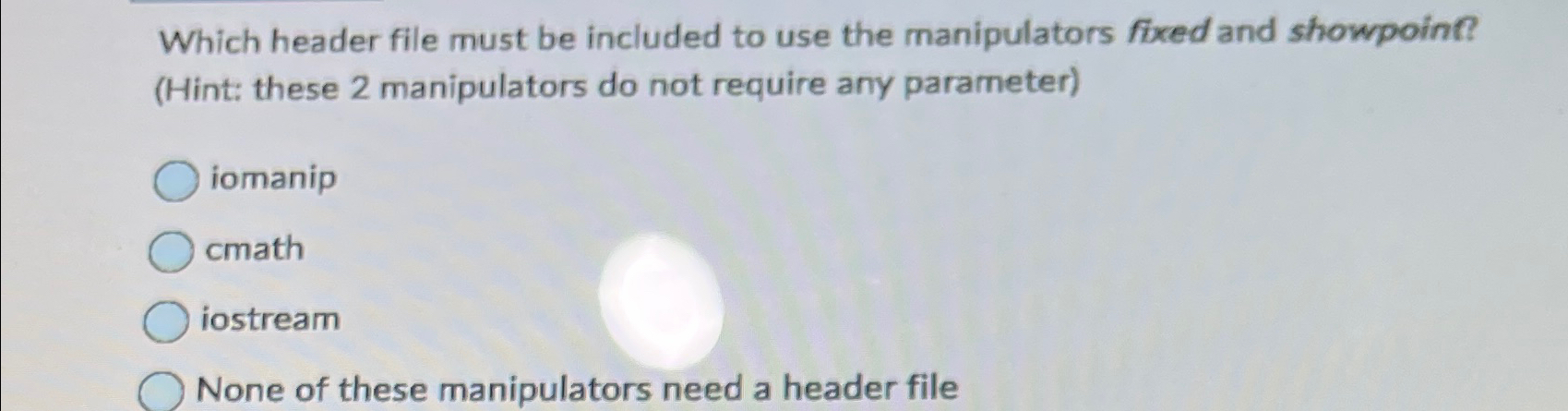 Solved Which header file must be included to use the | Chegg.com