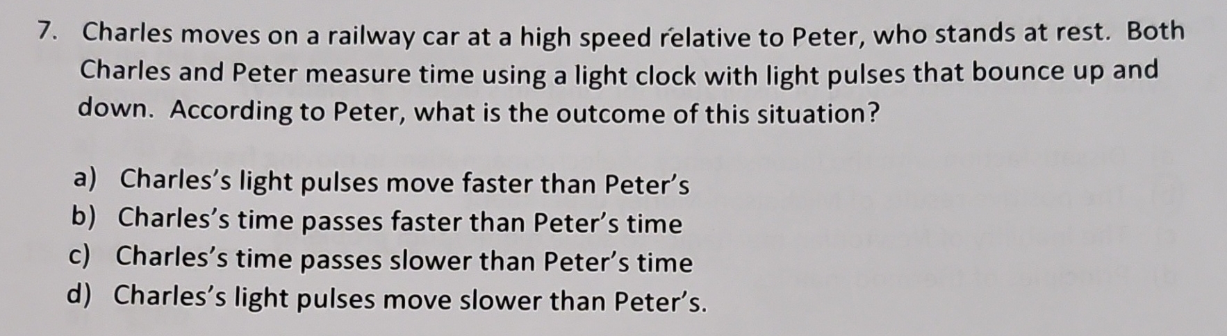Solved Charles moves on a railway car at a high speed | Chegg.com
