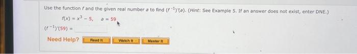 Solved Use the function f and the given real number a to | Chegg.com