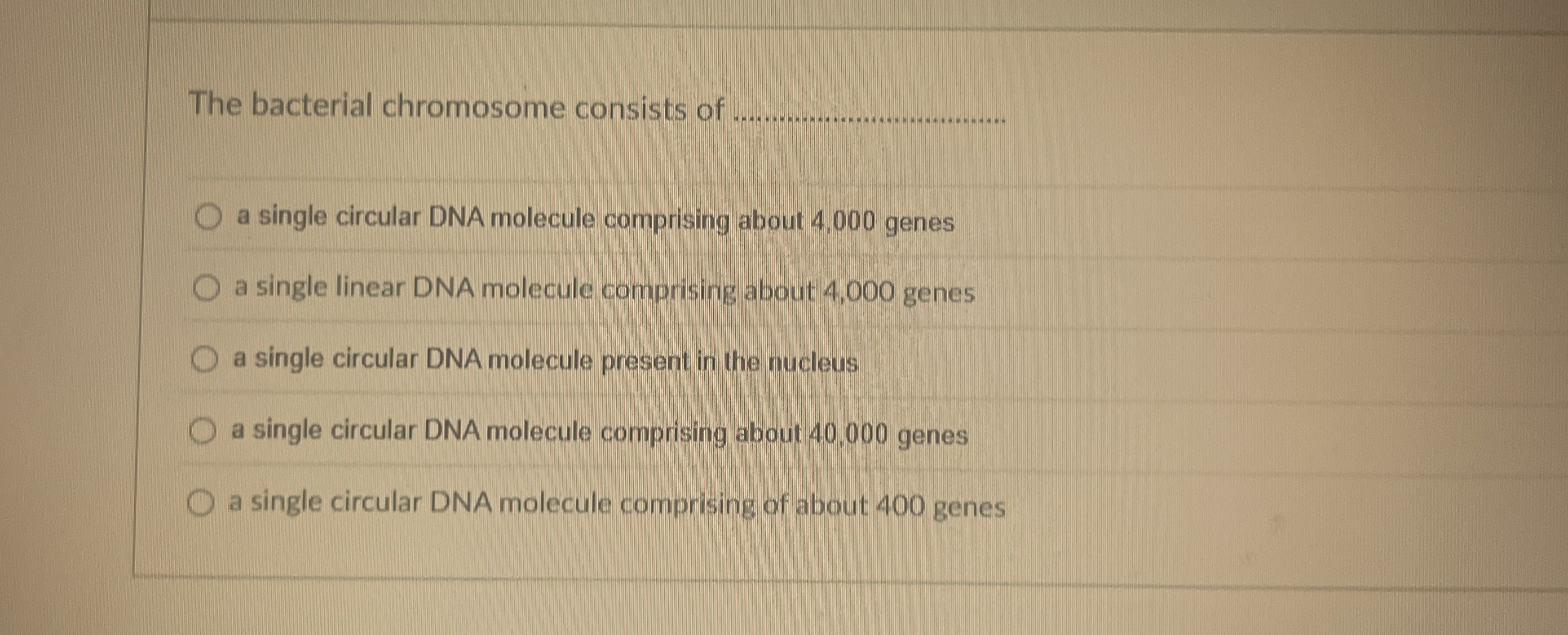 Solved The bacterial chromosome consists of q,a single | Chegg.com