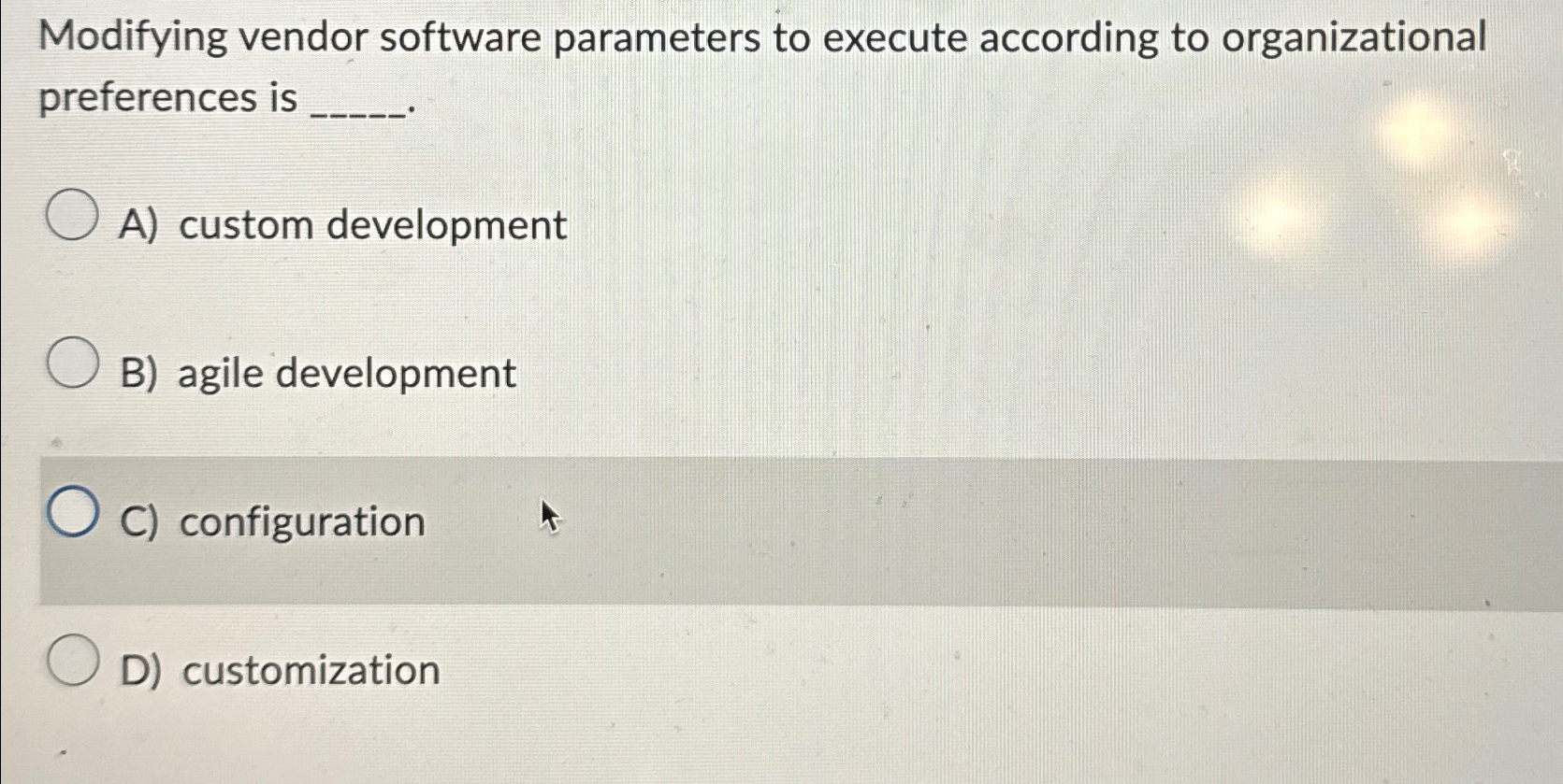 Solved Modifying vendor software parameters to execute | Chegg.com