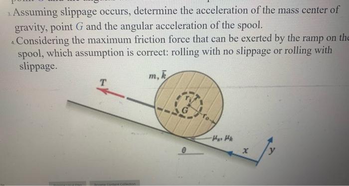 Solved The 30 kg spool of outer radius ro= 450 mm as a | Chegg.com