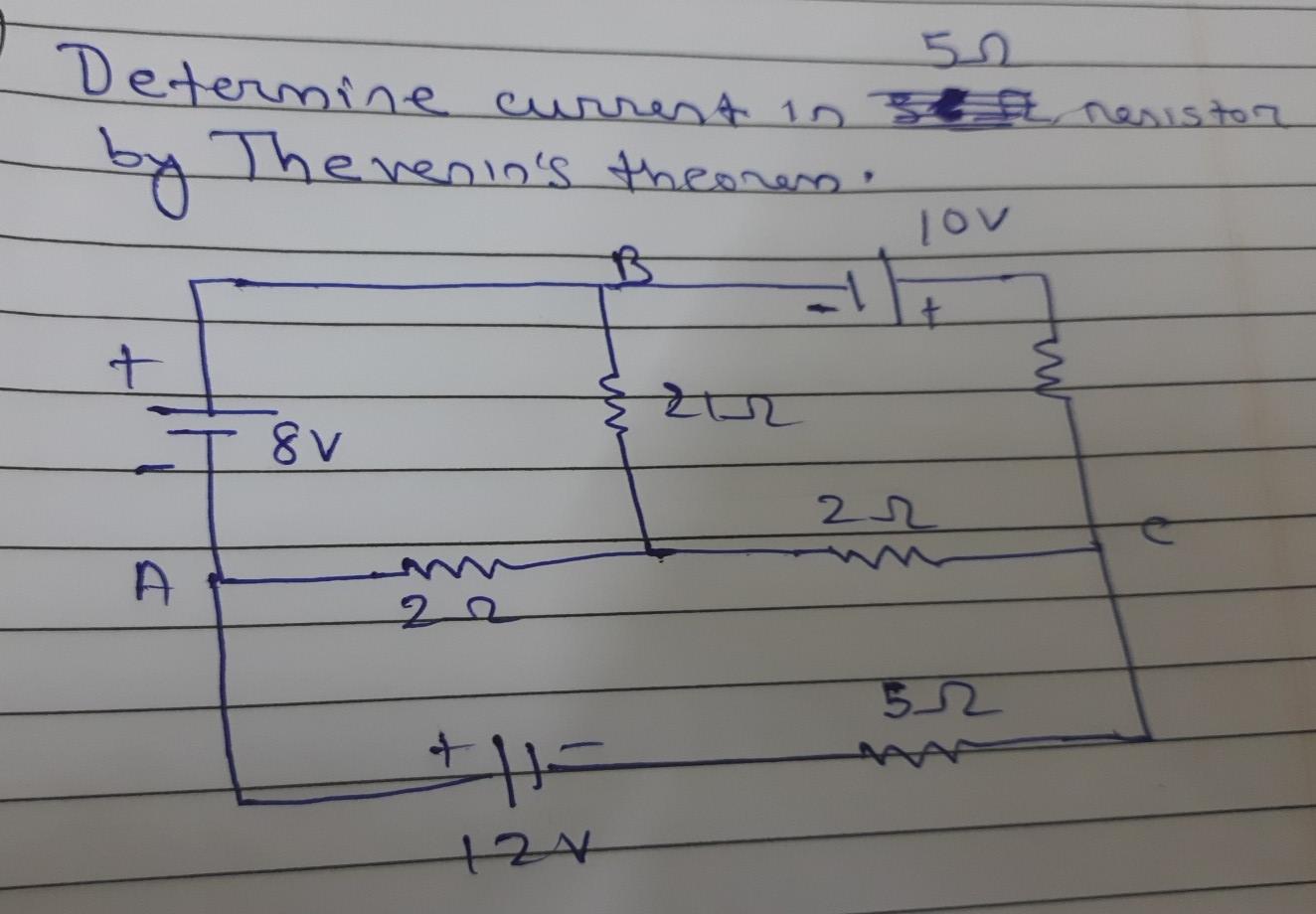 Solved kindly solve by thevenins theorem find the current | Chegg.com