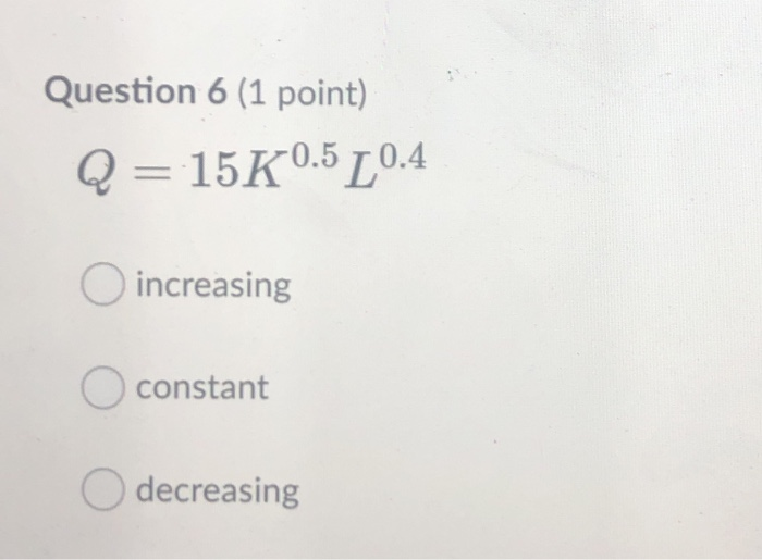 Solved Returns to scale Determine if the following | Chegg.com