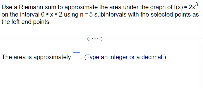 Solved Use a Riemann sum to approximate the area under the | Chegg.com