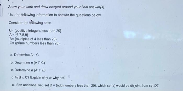 Solved Show your work and draw box(es) around your final | Chegg.com