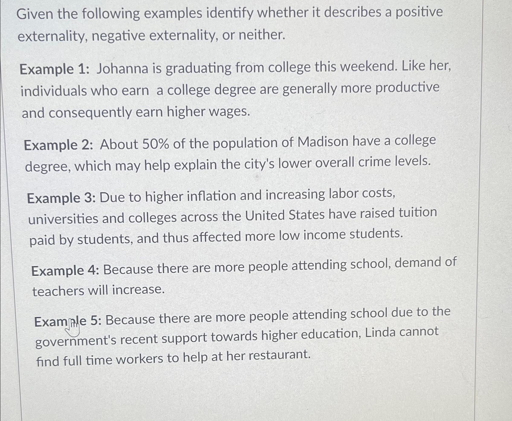 Solved Given the following examples identify whether it | Chegg.com