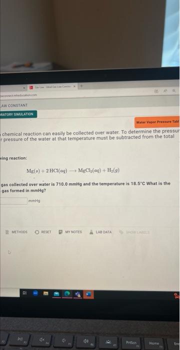 chemical reaction can easily be collected over water. | Chegg.com