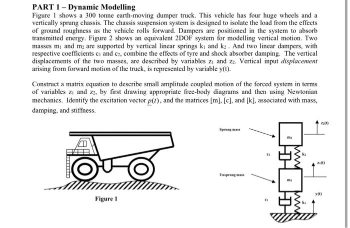 Solved PART 1 - Dynamic Modelling Figure 1 shows a 300 tonne | Chegg.com