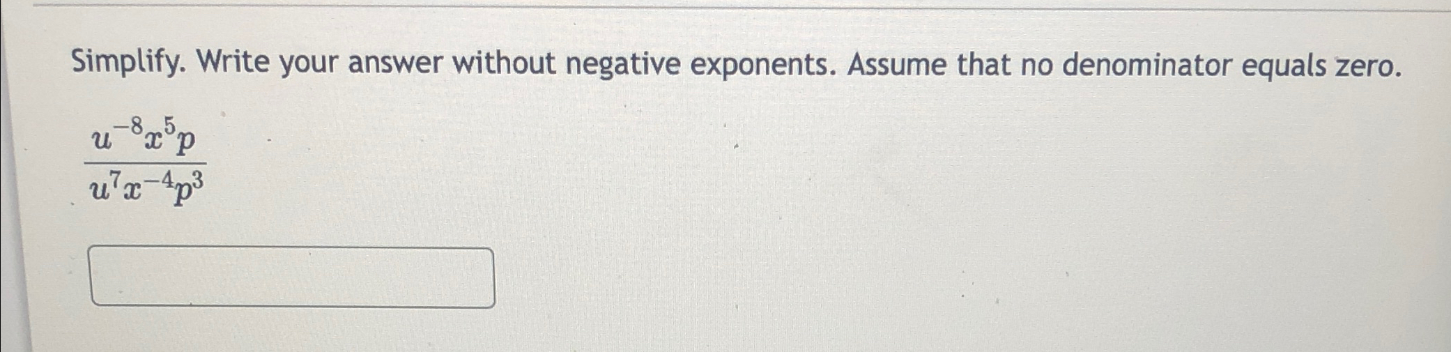 Solved Simplify. Write your answer without negative | Chegg.com