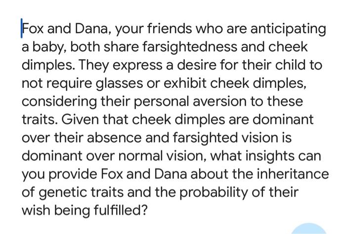 Solved Fox and Dana, your friends who are anticipating a | Chegg.com