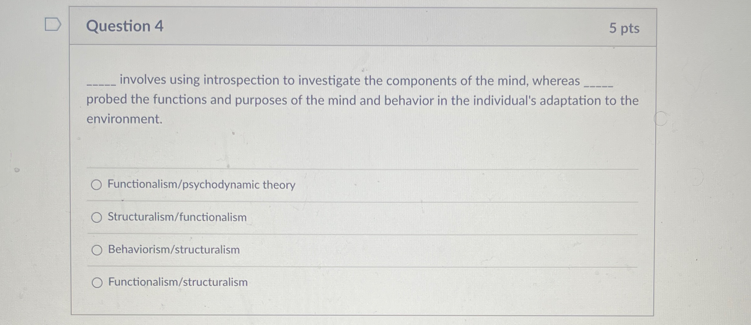 Solved Question 45 ﻿ptsinvolves using introspection to | Chegg.com