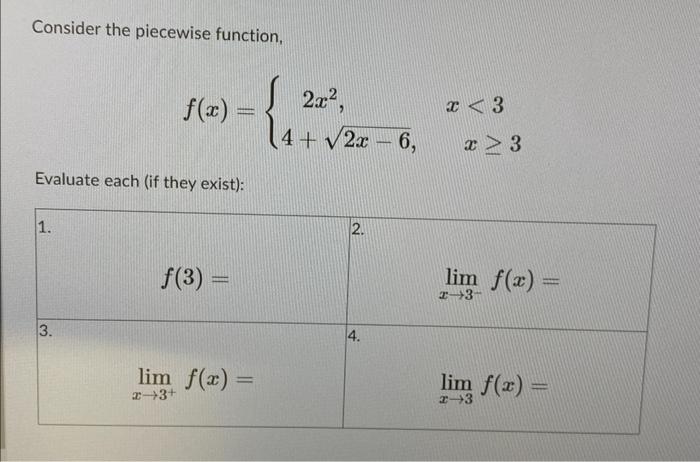 Solved Consider the piecewise function, | Chegg.com