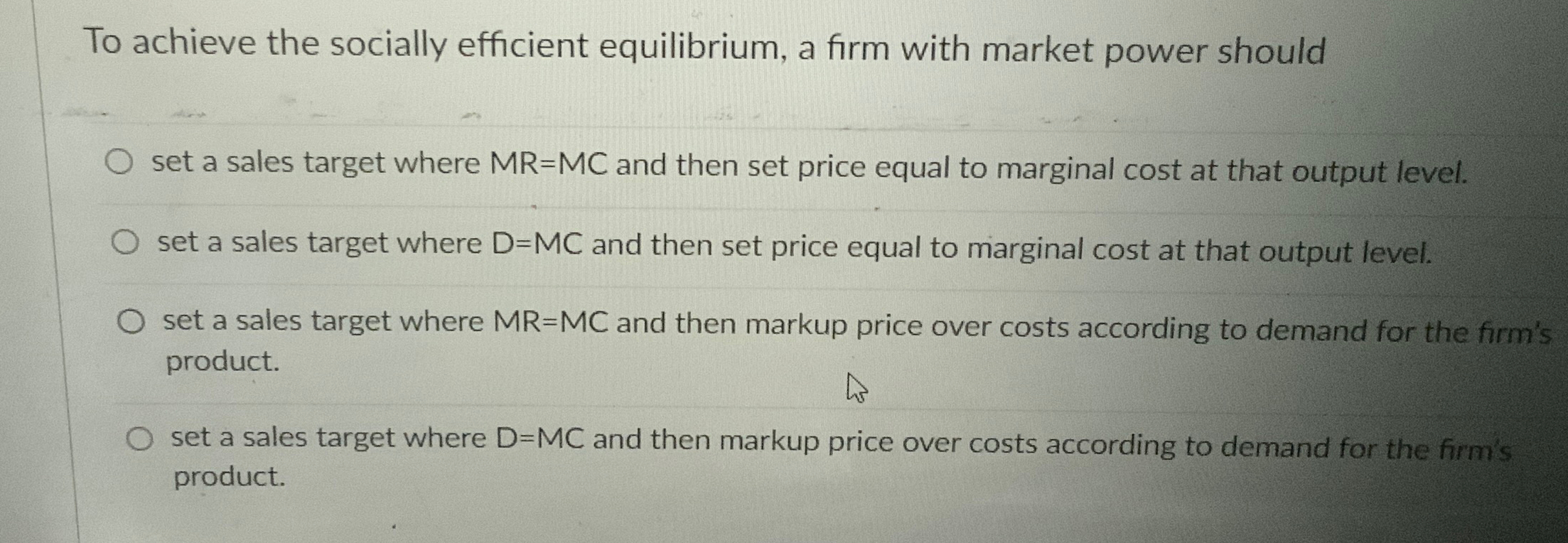 Solved To Achieve The Socially Efficient Equilibrium A Firm