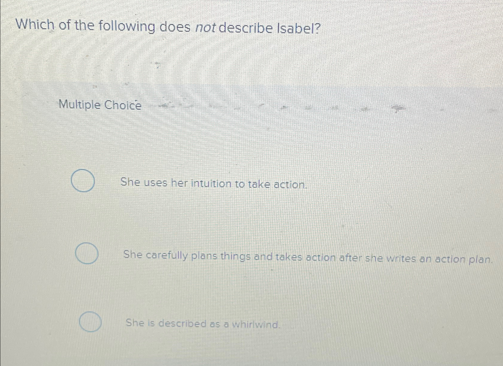 Solved Which of the following does not describe | Chegg.com