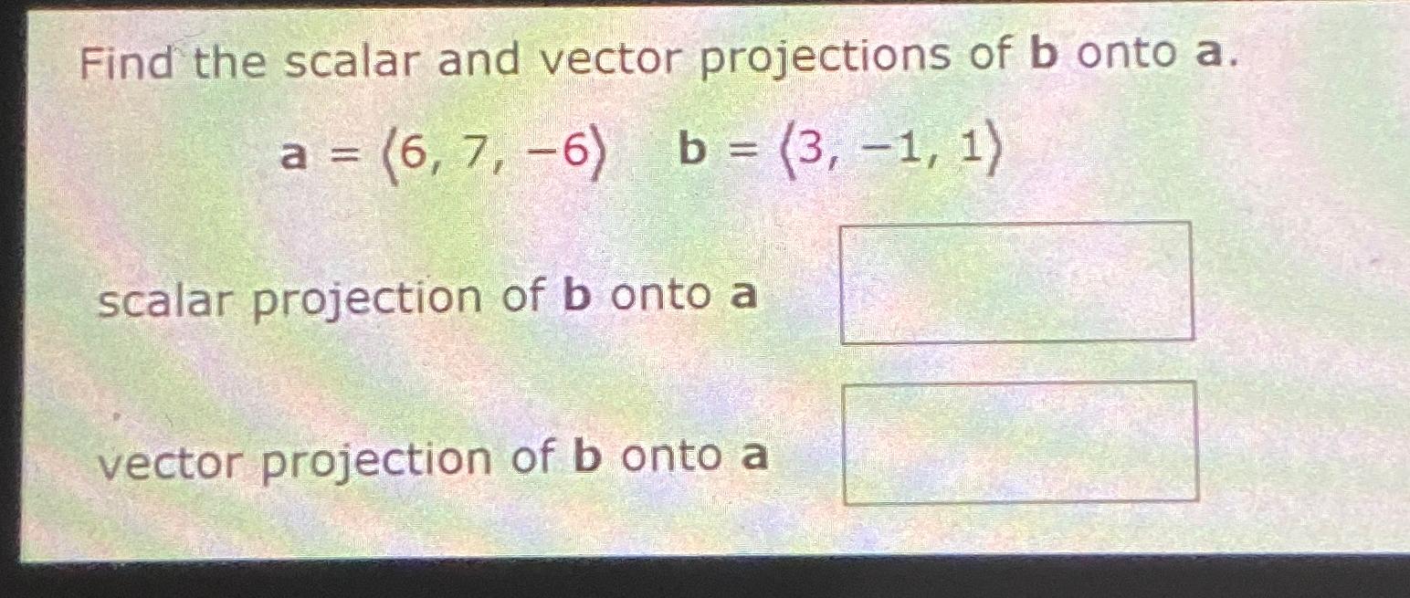 Solved Find the scalar and vector projections of b ﻿onto | Chegg.com