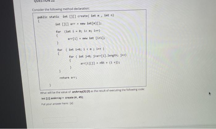 Solved Consider the following method declaration: public | Chegg.com