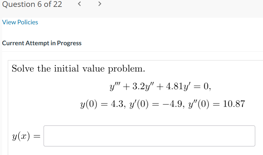 Solved Question 6 ﻿of 22 View PoliciesCurrent Attempt in | Chegg.com
