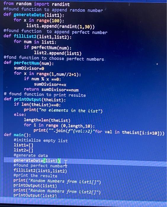 Solved where is the rongProblem:Create two lists with the | Chegg.com