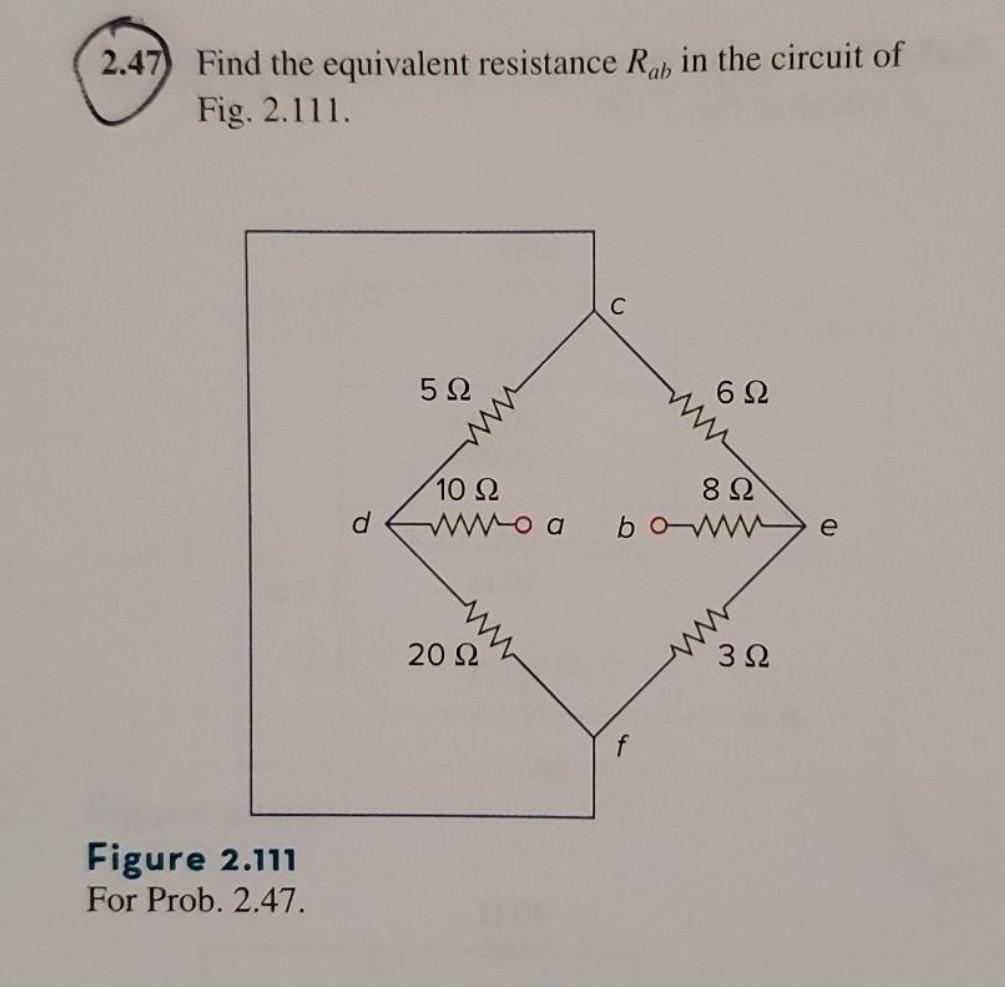 Solved 2.47) Find the equivalent resistance Rab in the | Chegg.com