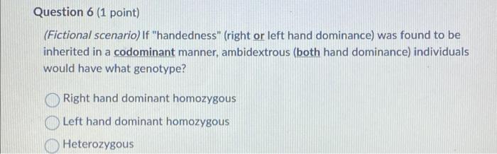 Solved (Fictional scenario) If "handedness" (right or left | Chegg.com