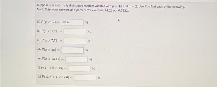 Solved Suppose x is a normally distributed random variable | Chegg.com