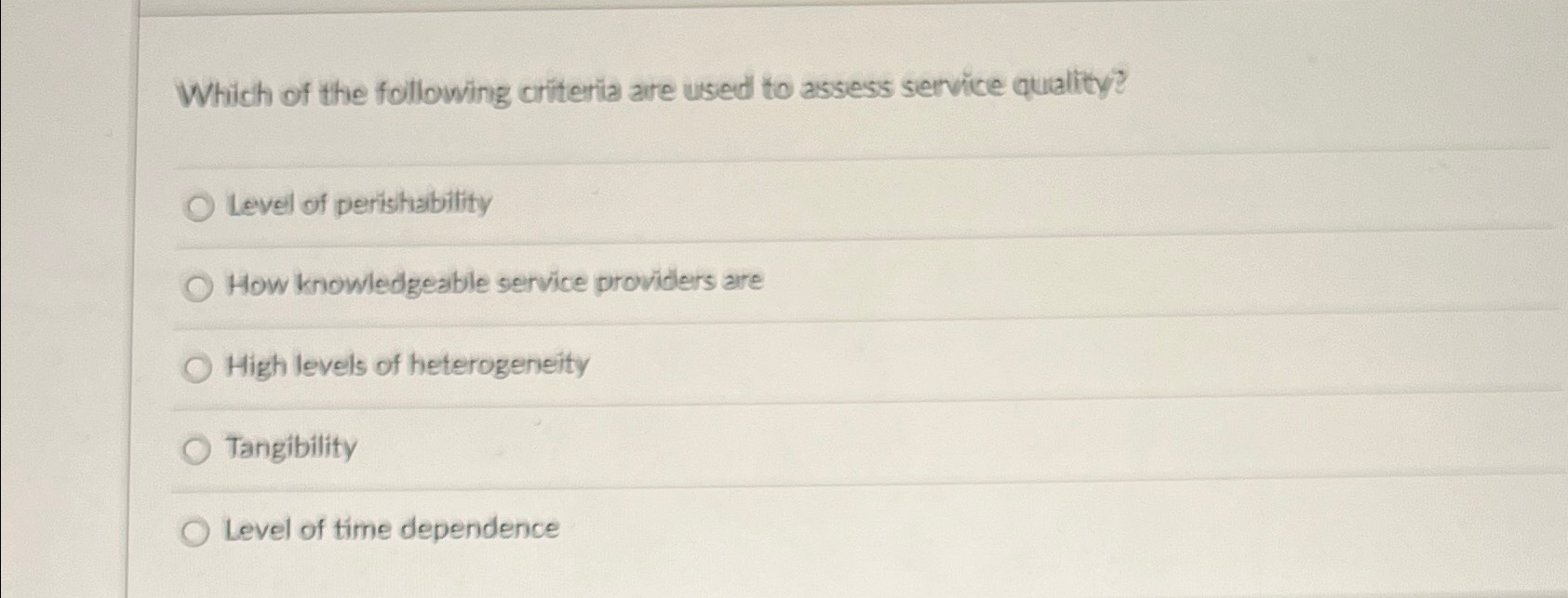 Solved Which of the following criteria are used to assess | Chegg.com