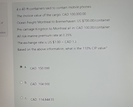Solved 4×40-ft ﻿containers 5 ﻿aid to contain mobile | Chegg.com