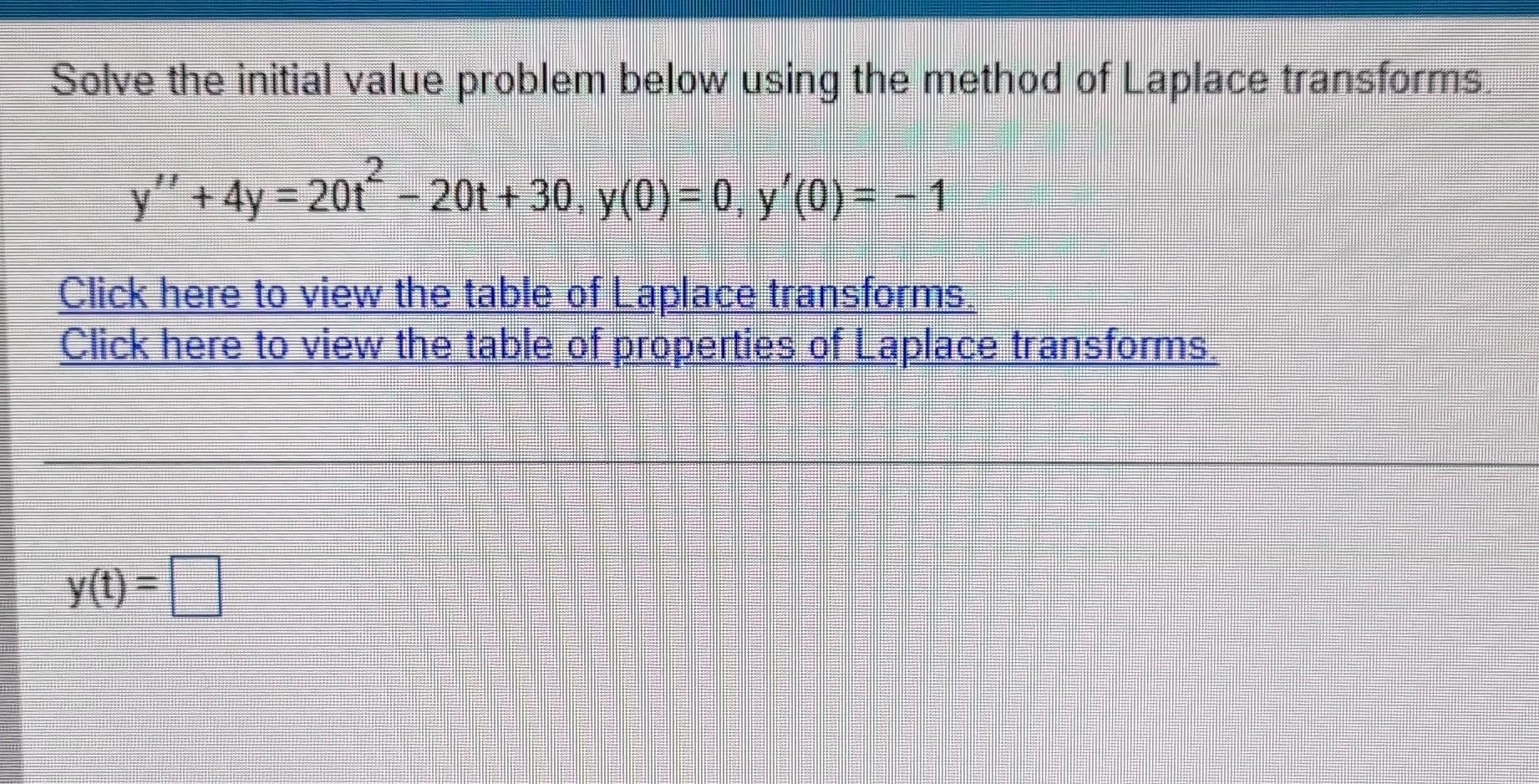 Solved Solve the initial value problem below using the | Chegg.com