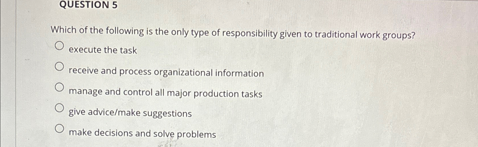 Solved QUESTION 5Which of the following is the only type of | Chegg.com