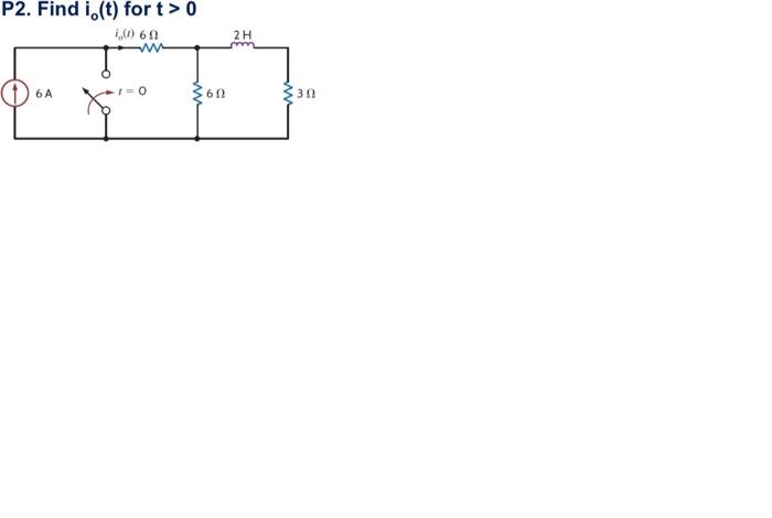 Solved P2. Find io(t) for t>0 | Chegg.com