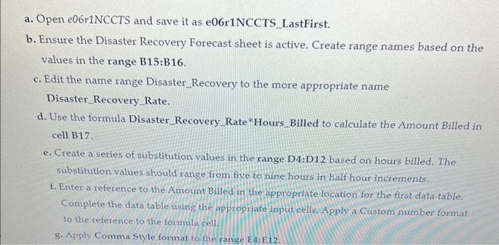 a. Open e06r1NCCTS and save it as | Chegg.com