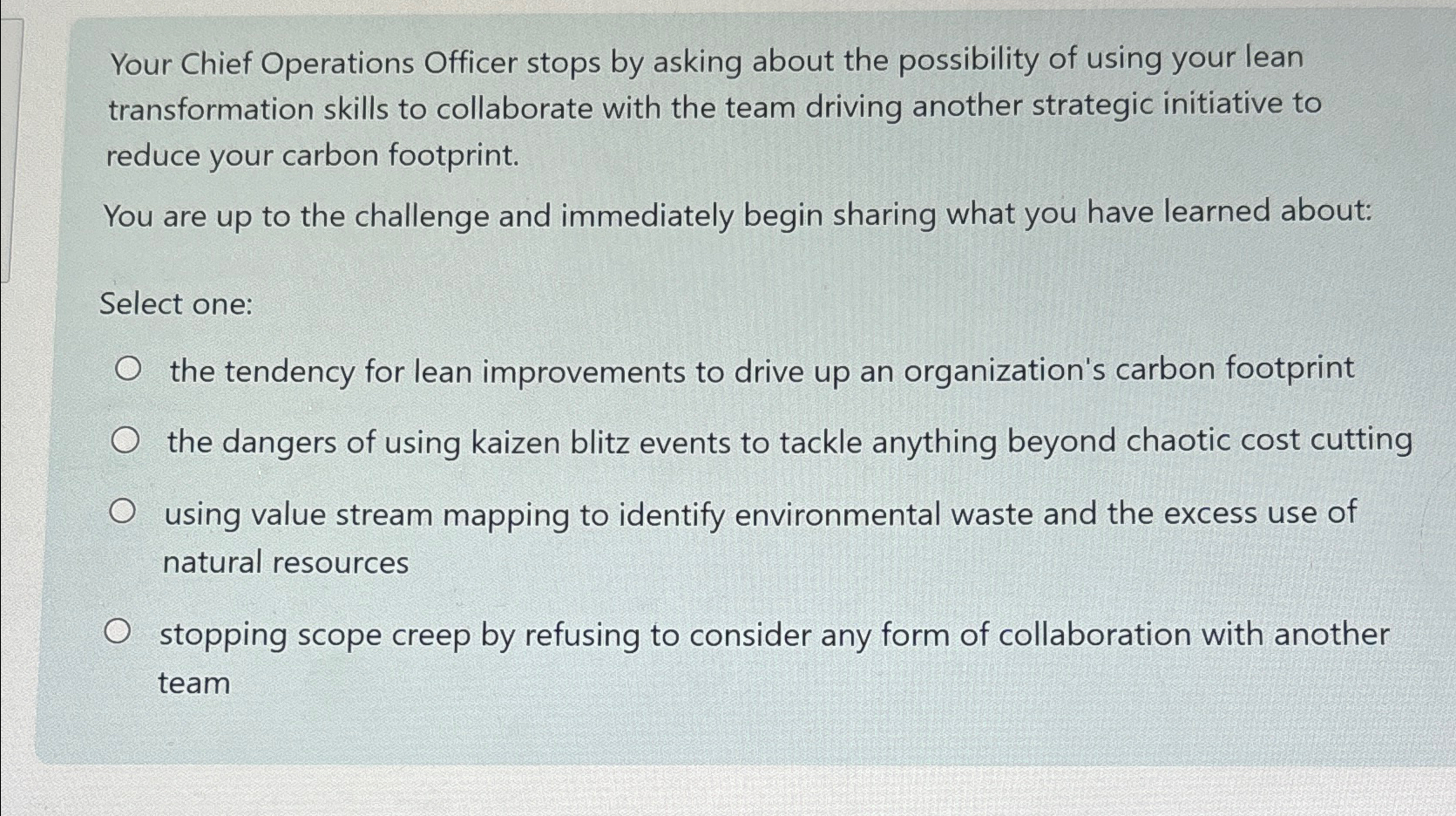 Solved Your Chief Operations Officer stops by asking about | Chegg.com