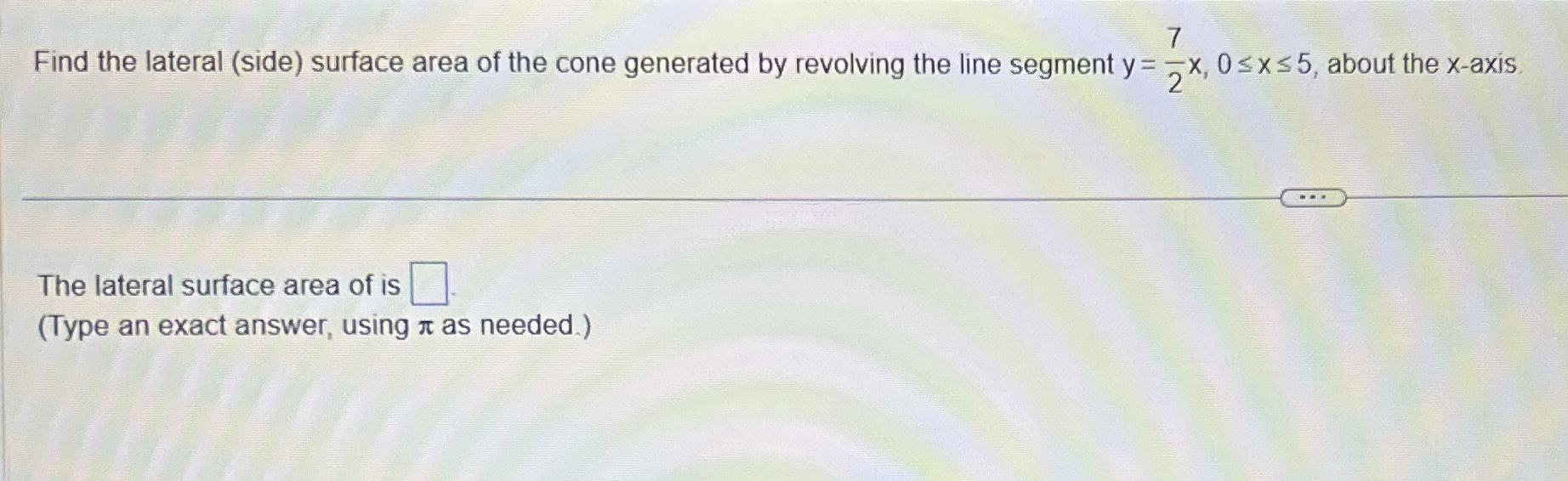 Solved Find the lateral (side) ﻿surface area of the cone | Chegg.com