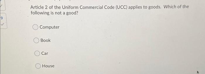 Solved Article 2 of the Uniform Commercial Code (UCC) | Chegg.com