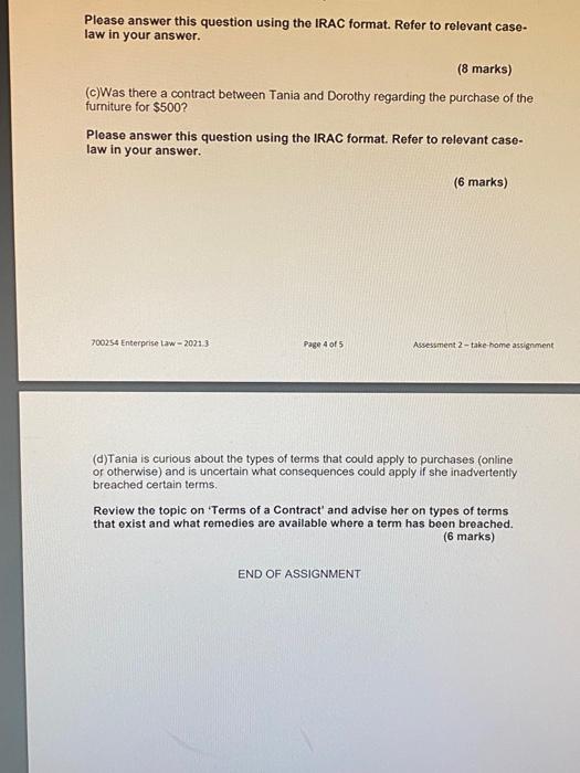 Please answer this question using the IRAC format. | Chegg.com