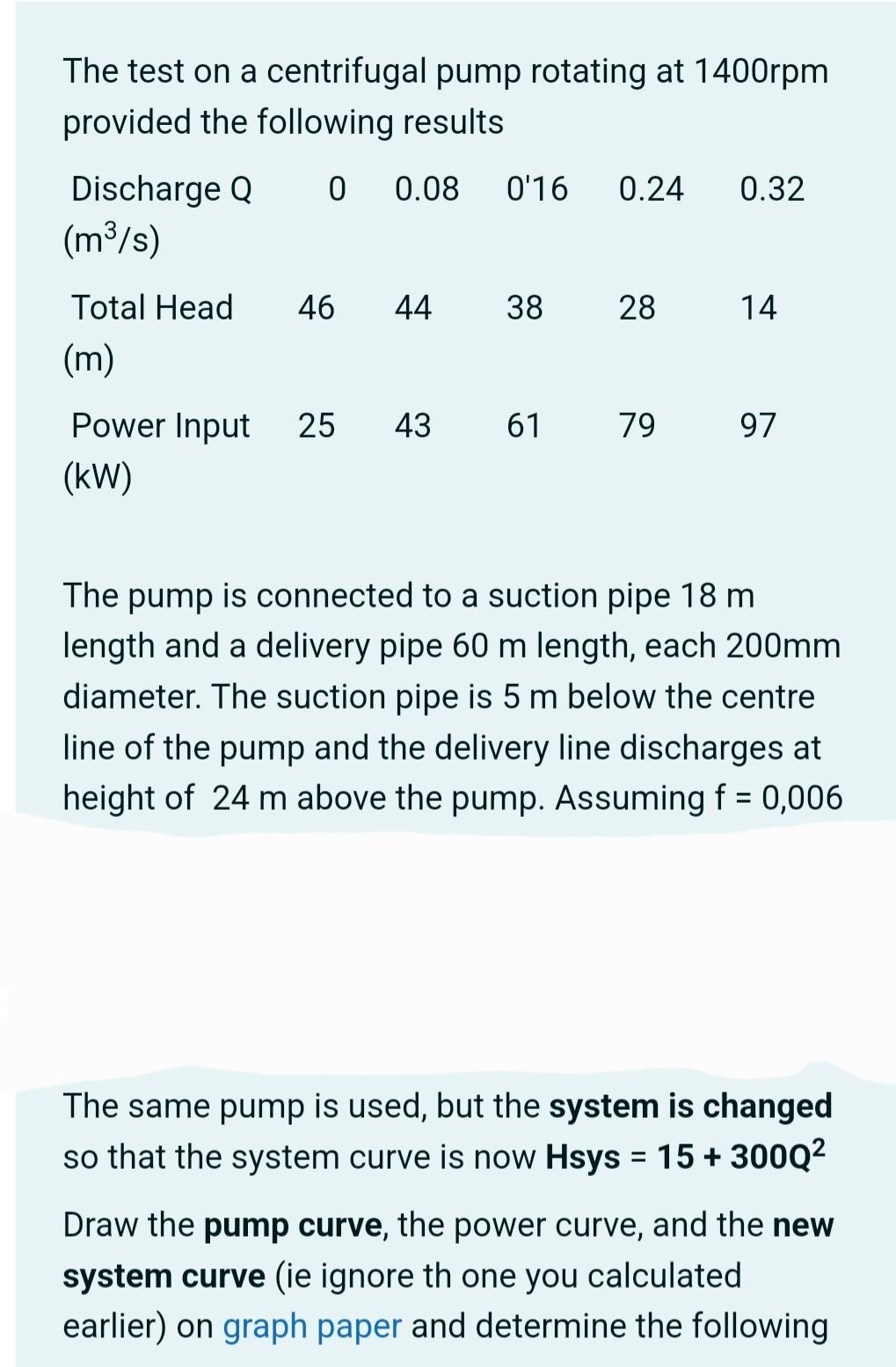 Solved 1. Determine the input power requried in kW for a | Chegg.com